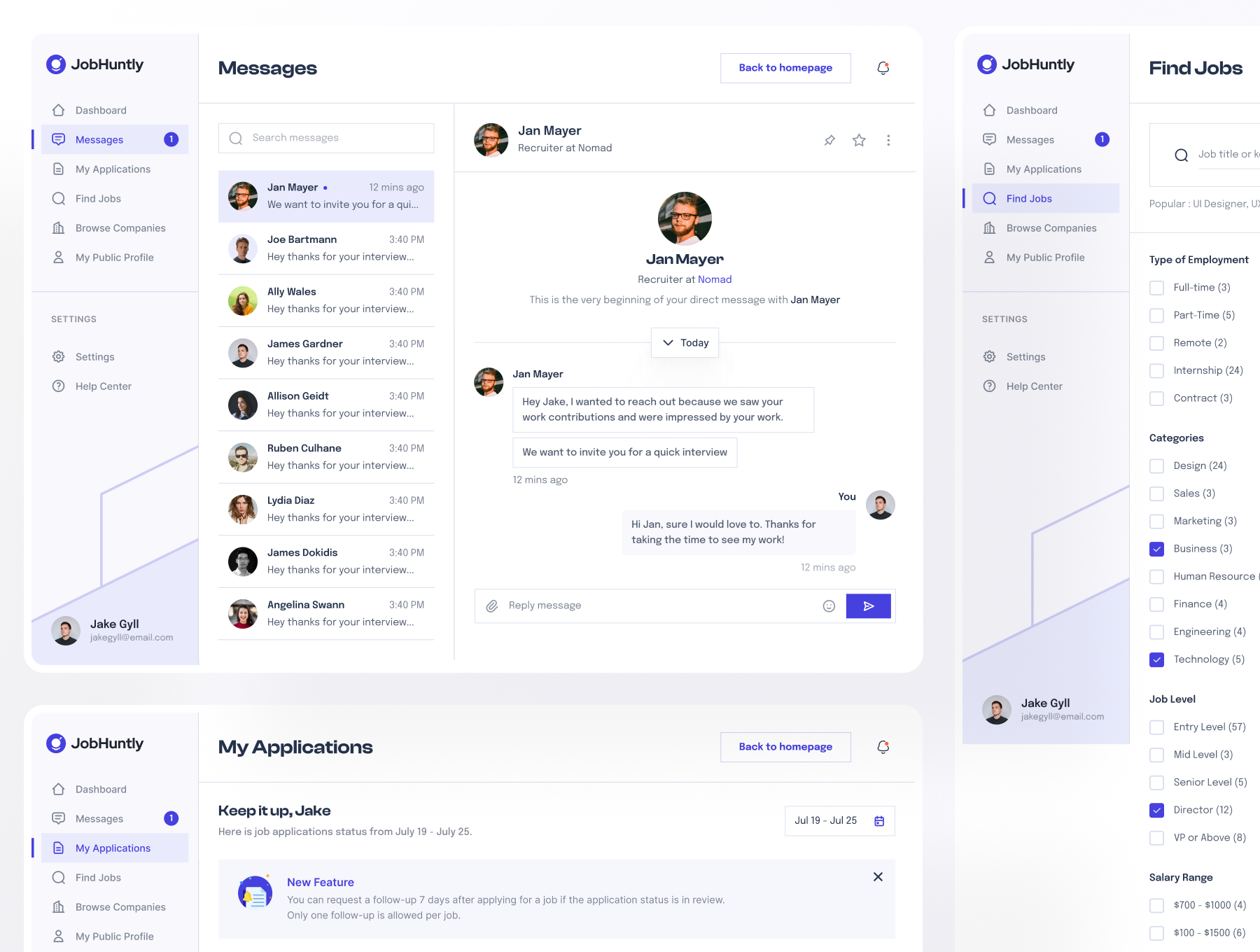Jobhuntly - Job Board Portal UI Kit by DhuhaCreative | ThemeForest